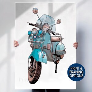 Vespa Poster - Vespa Print - Scooter Poster - Scooter Print ...