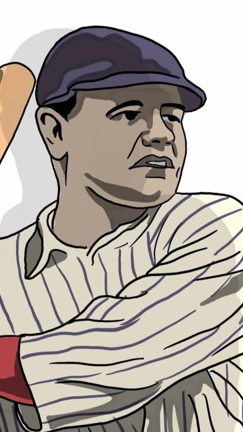 New York Yankees Baseball Babe Ruth Art Print Unframed Art Etsy España