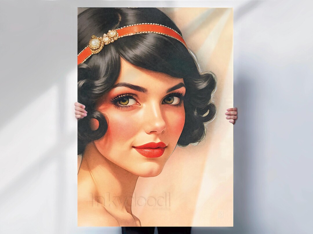 1920s Flapper Art Print, Art Deco Wall Art, Canvas or Print Option - Etsy