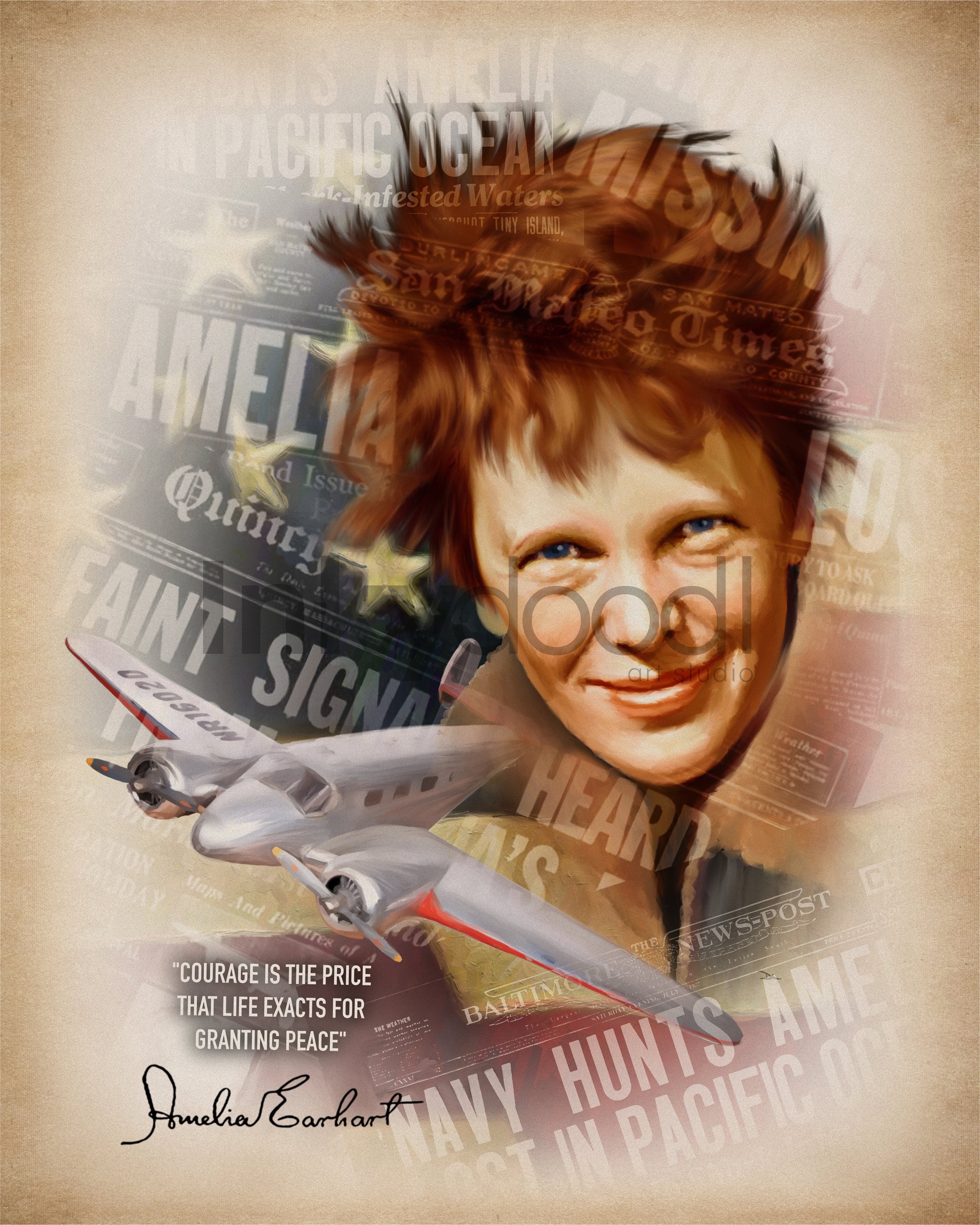 Amelia Earhart Quote Collage Poster Print Unframed Art - Etsy