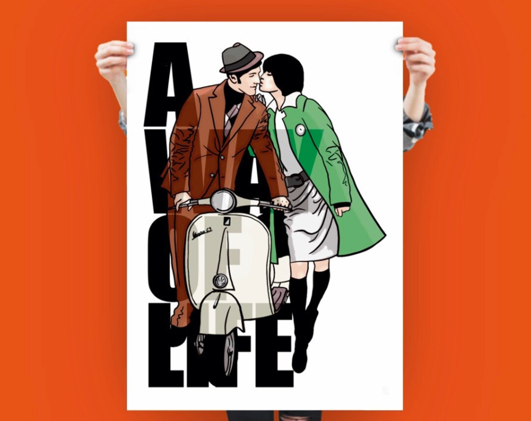 Mod Poster Mod Print Scooter Poster Scooter Print Mod Couple a Way of ...