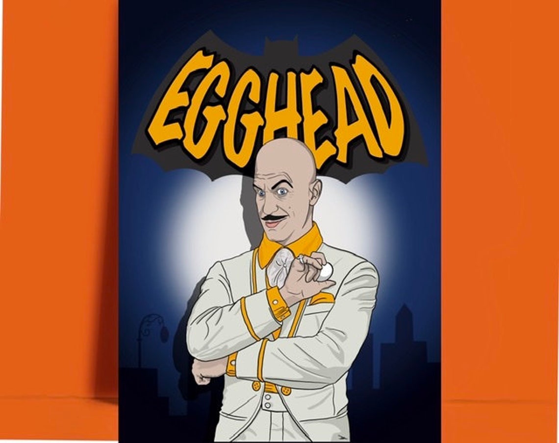 Batman poster Egghead Batman print Vincent Price Original | Etsy