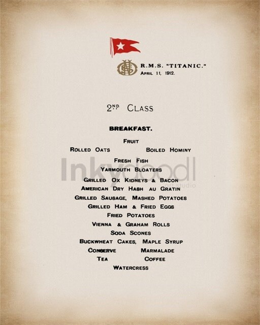 RMS Titanic Menu Print, Unframed Poster Prints - Etsy UK