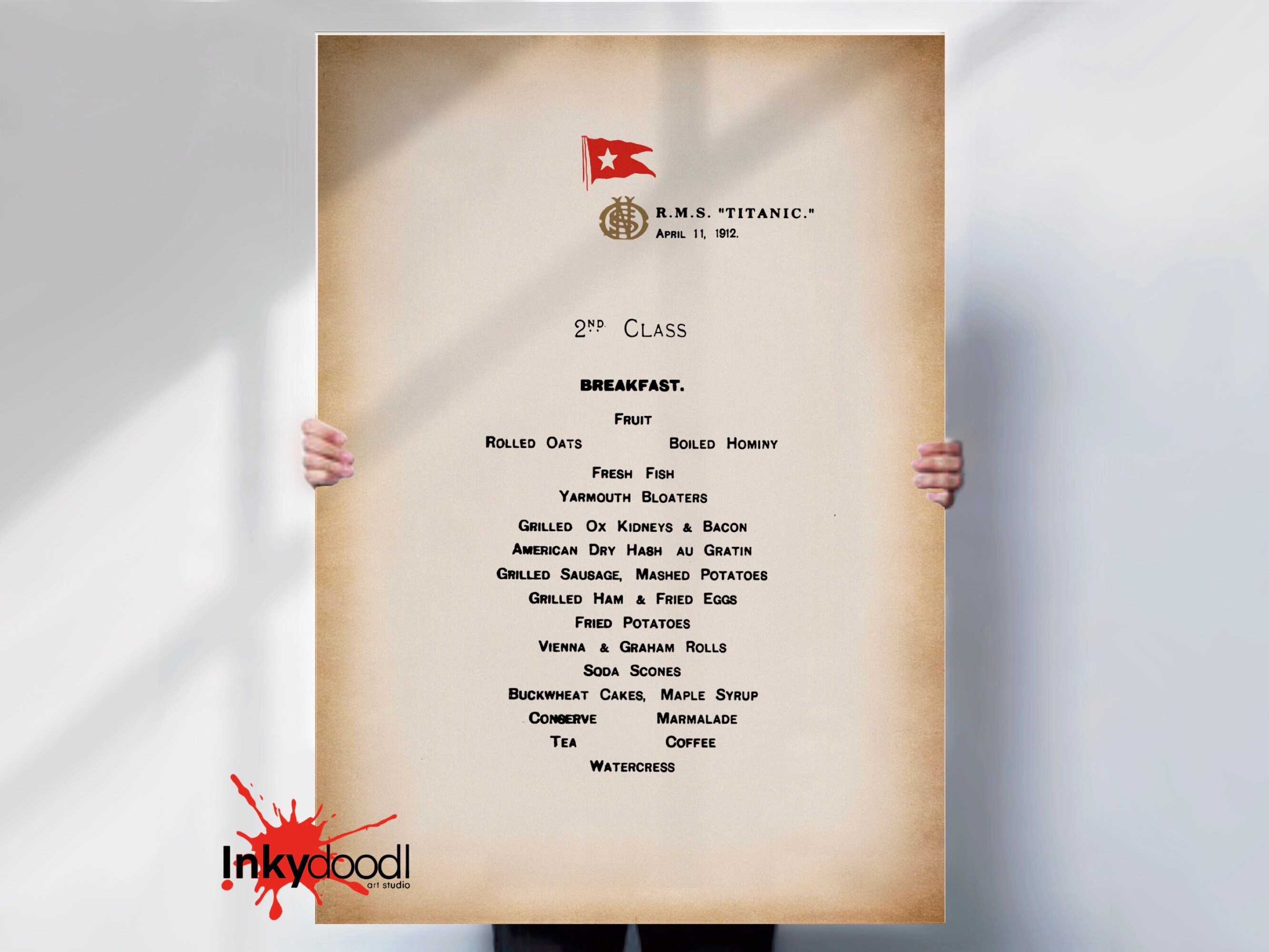 Titanic Print , RMS Titanic Menu Print , Unframed Poster Prints - Etsy