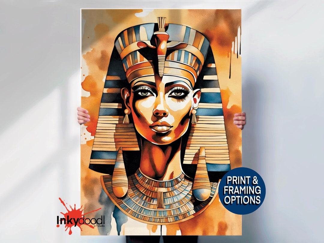 Pharaoh Art Print , Kings , Queens and Pharaohs , Watercolour Style ...