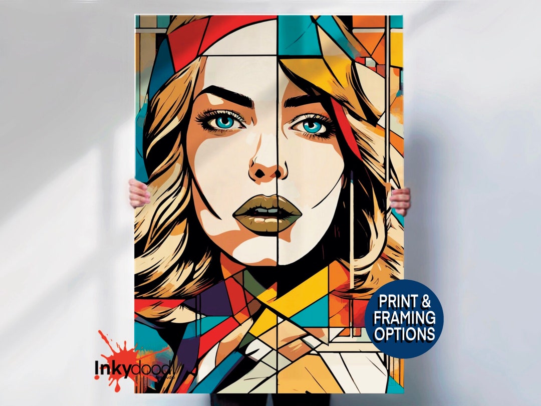 Retro Wall Art Print , Pop Art Portrait , Retro Style , Print of a ...