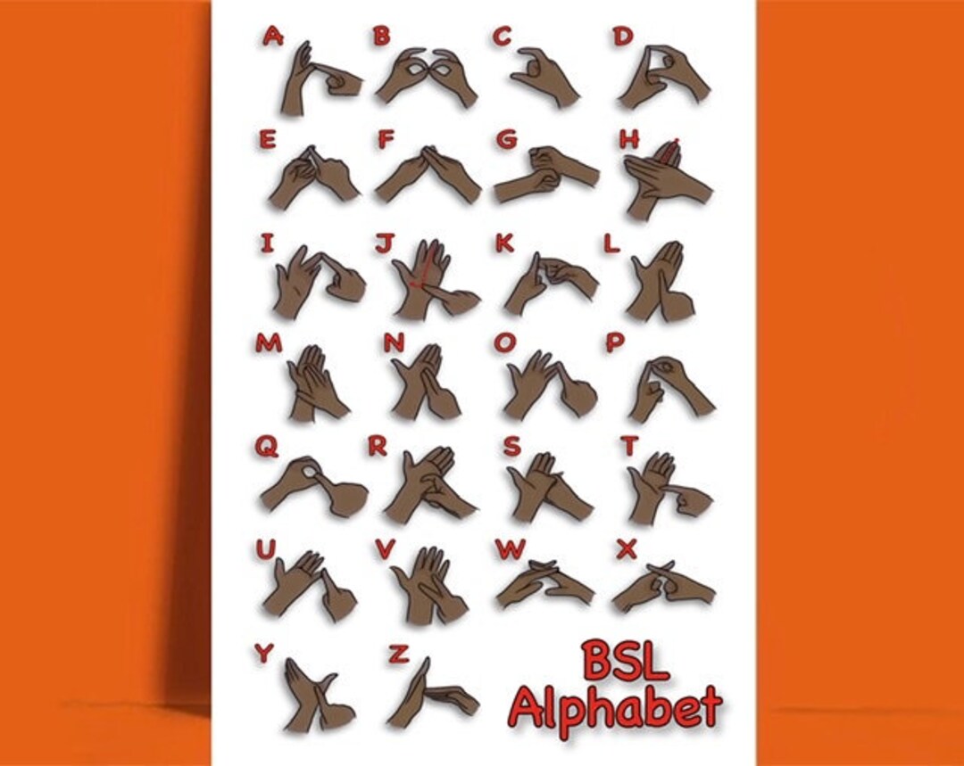 BSL Alphabet Chart Fingerspelling Sign Language UNFRAMED - Etsy UK