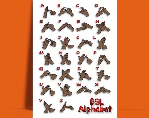 BSL Alphabet Chart Fingerspelling Sign Language UNFRAMED - Etsy Australia