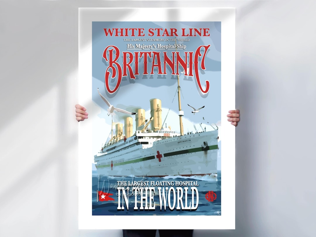 HMHS Britannic Poster: WWI Hospital Ship - Retro Travel Art - Etsy