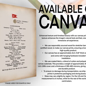 Titanic Print , RMS Titanic Third Class Menu Print - Etsy