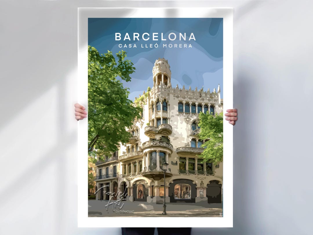 Barcelona Casa Lleó Morera Poster: Minimalist Spanish Architecture ...