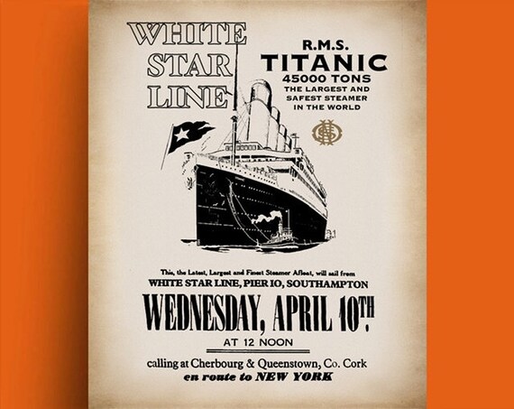 RMS Titanic Travel Poster Print UNFRAMED ART - Etsy