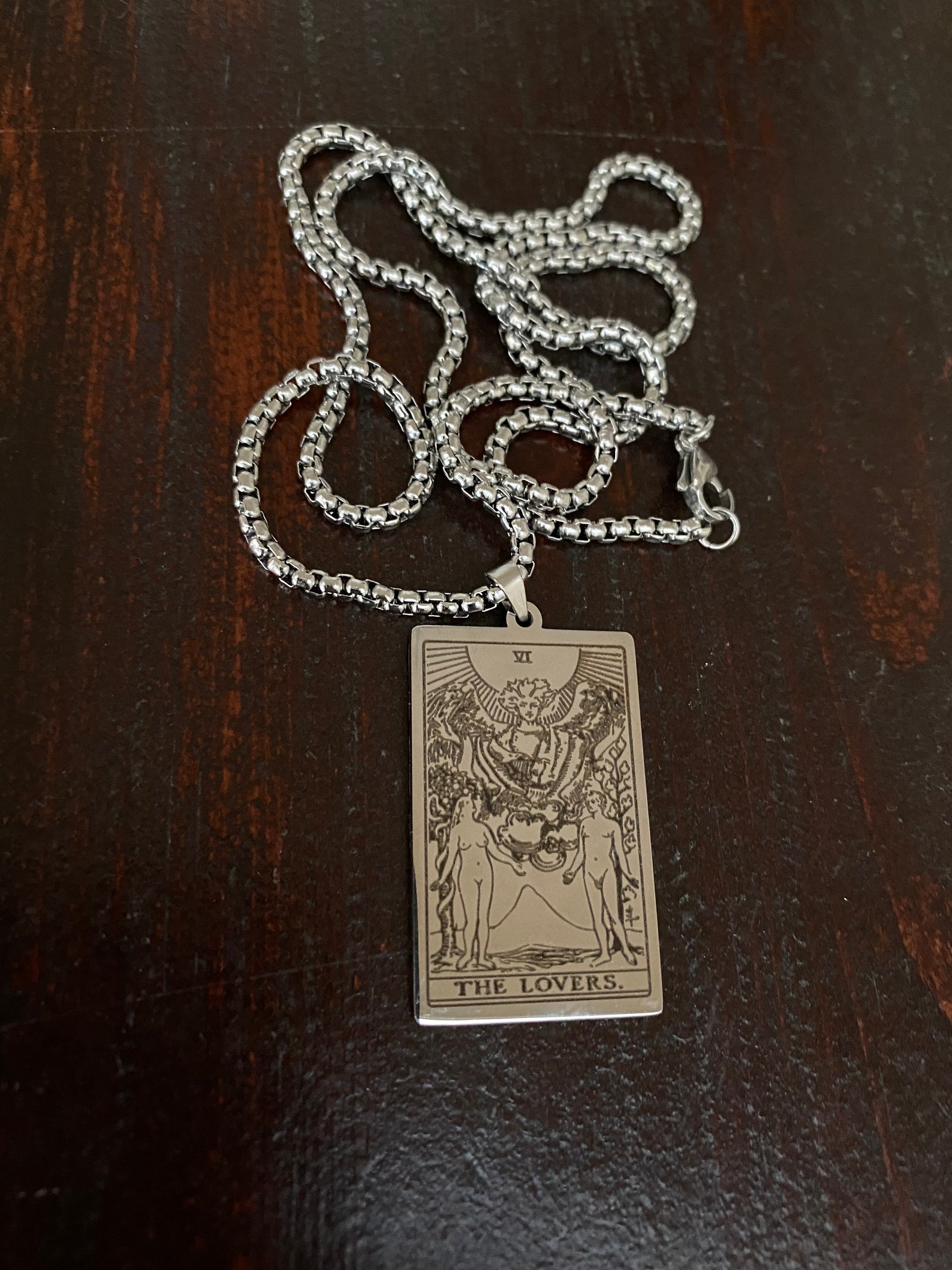 Assorted Tarot Card Pendant & Chain - Etsy