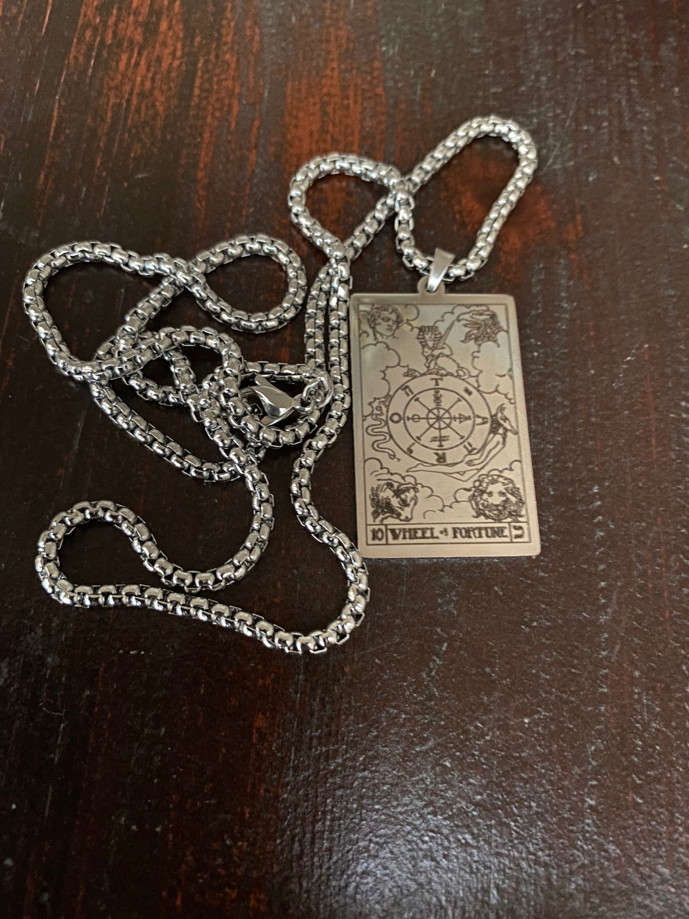 Assorted Tarot Card Pendant & Chain | Etsy