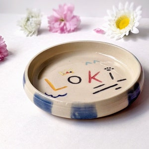 Custom Cute and Cheerful Pet Plate, 2 to 3 Designs, Handmade Pottery ...