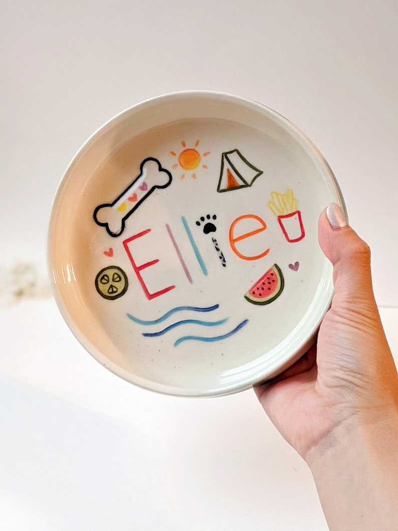 Custom Cute and Cheerful Pet Plate 4 to 6 Designs Handmade - Etsy