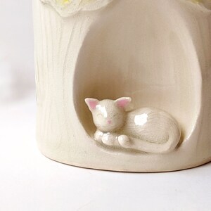 White Napping Cat Mug Made to Order One of a Kind Cat Mug - Etsy
