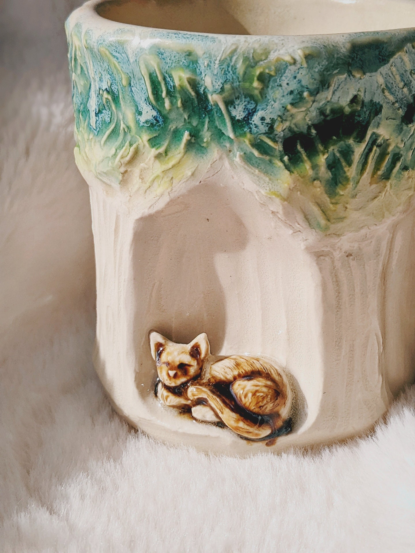 Napping Cat Mug Made to Order One of a Kind Handmade - Etsy