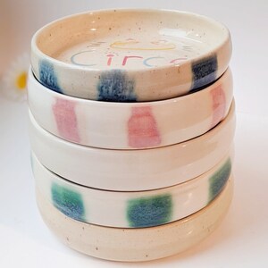 Custom Cute and Cheerful Pet Plate, 4 to 6 Designs, Handmade Pottery ...