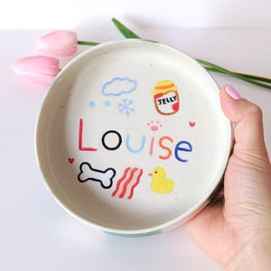 Custom Cute and Cheerful Pet Plate, 4 to 6 Designs, Handmade Pottery ...