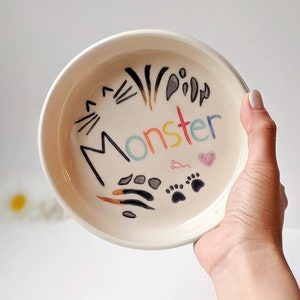 Custom Cute and Cheerful Pet Plate, 4 to 6 Designs, Handmade Pottery ...
