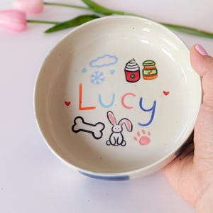 Custom Cute and Cheerful Pet Plate, 4 to 6 Designs, Handmade Pottery ...