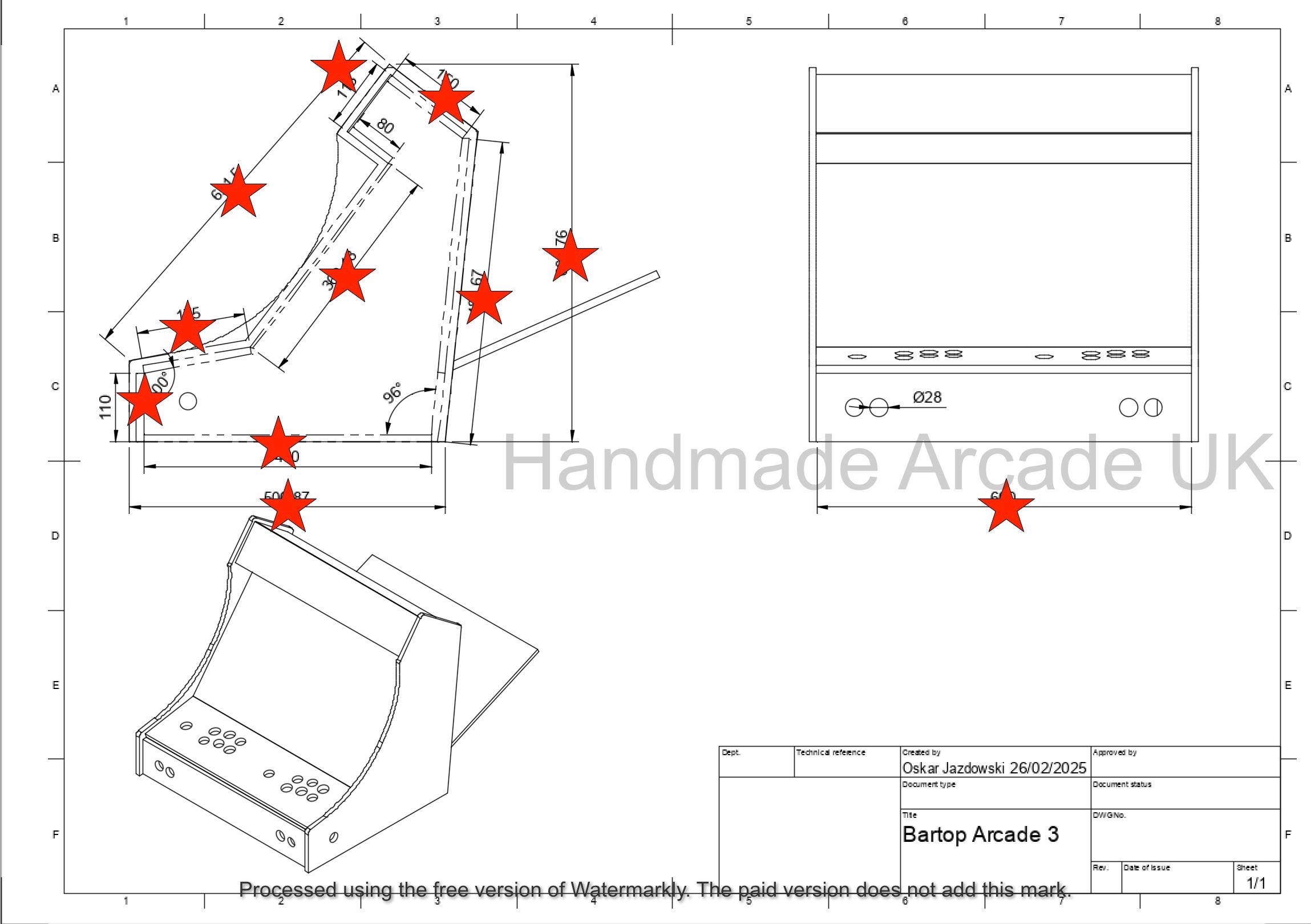 24” Bartop Arcade Cabinet Design Plans With Fusion360 CAD Project File ...