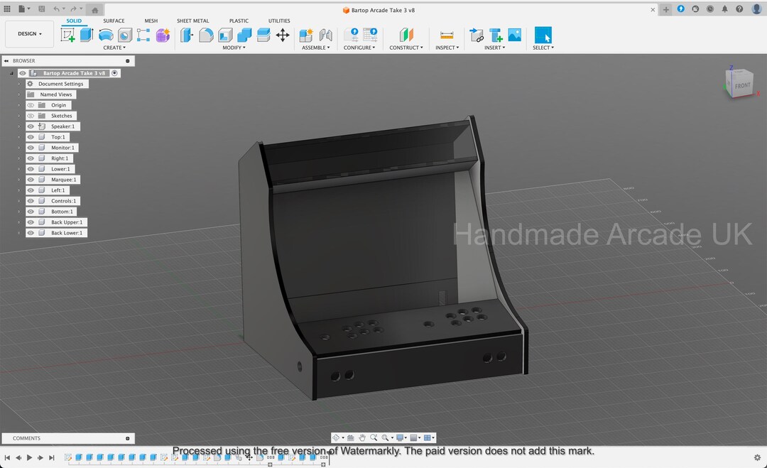 Bartop Arcade Cabinet Design Plans With Fusion360 CAD Project File and ...