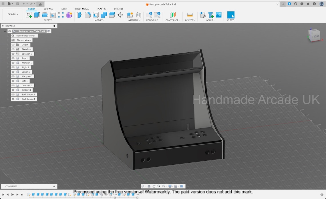 24” Bartop Arcade Cabinet Design Plans With Fusion360 CAD Project File ...