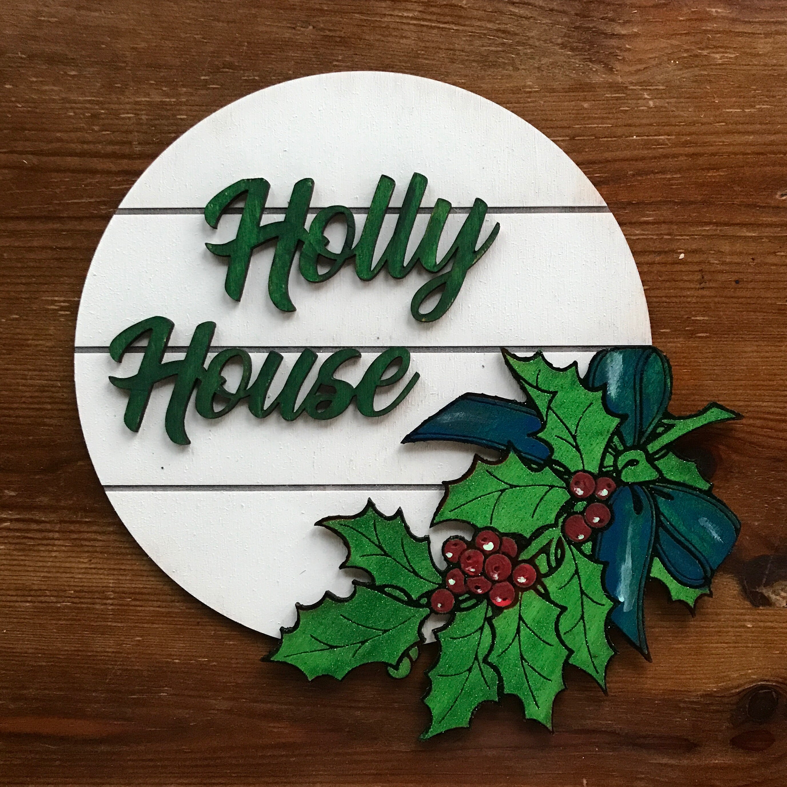 Holly House or Christmas House Sign SVG Glowforge / Laser | Etsy