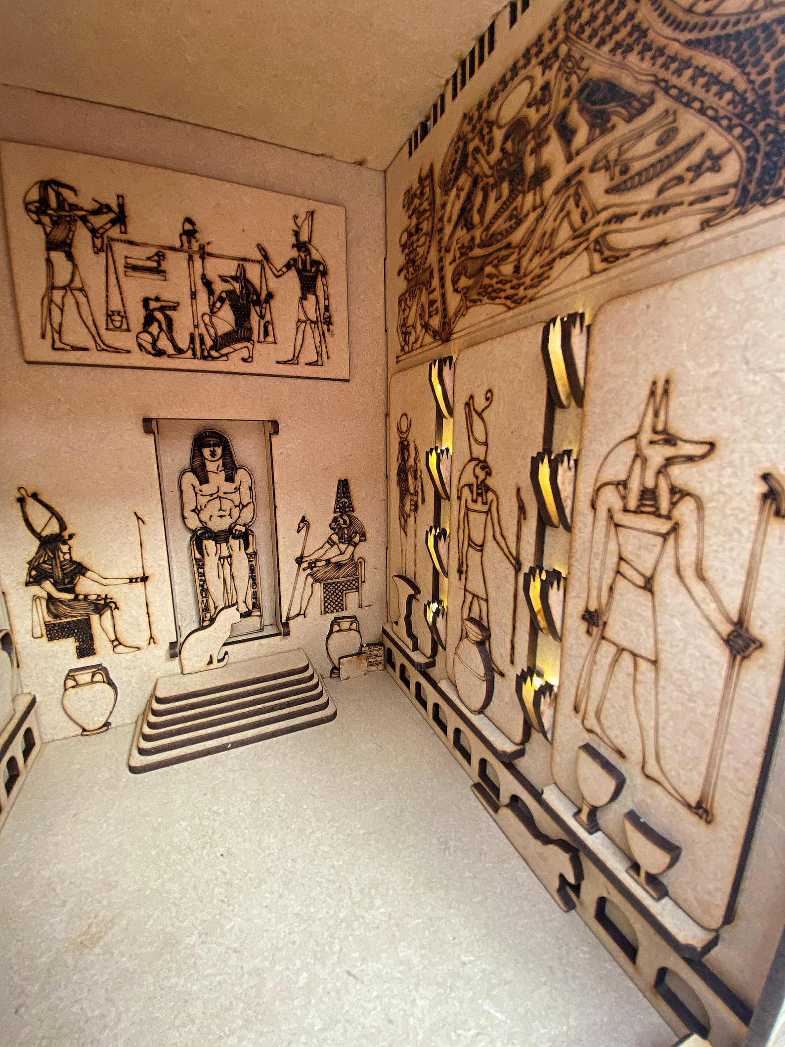 Egyptian Tomb, Pharaoh's Pyramid Sarcophagus Burial Chamber Laser Cut ...