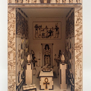 Egyptian Tomb, Pharaoh's Pyramid Sarcophagus Burial Chamber - Laser Cut ...