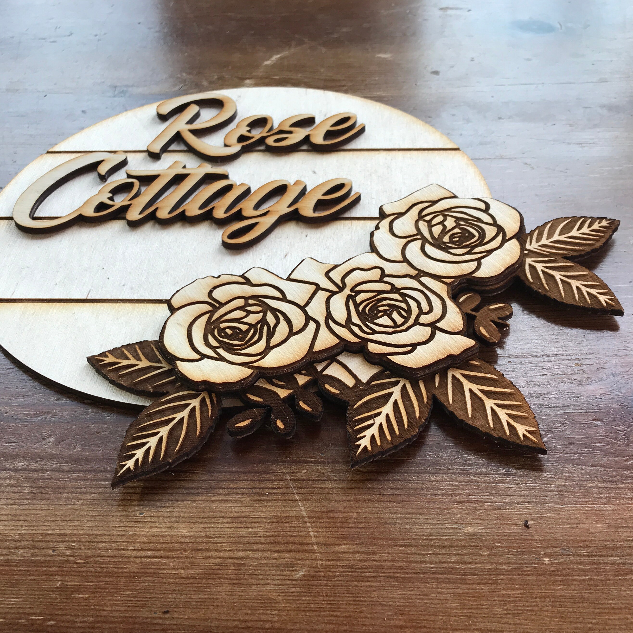 Rose/flower House Sign "rose Cottage" SVG - Glowforge / Laser Designs ...