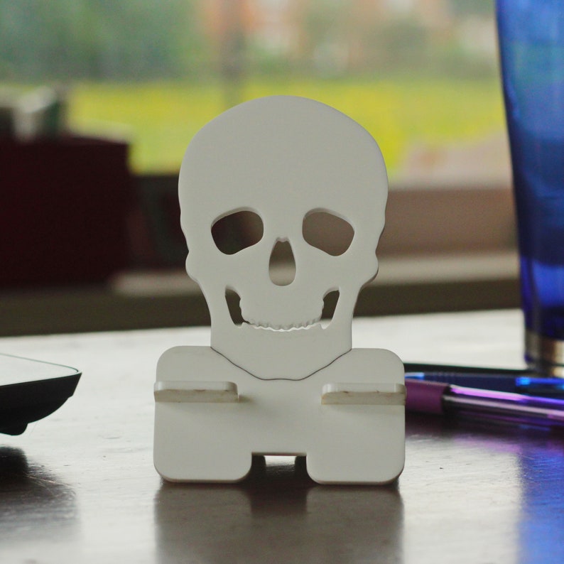 Skull Phone Stand SVG Ready to Cut for Glowforge or Other - Etsy