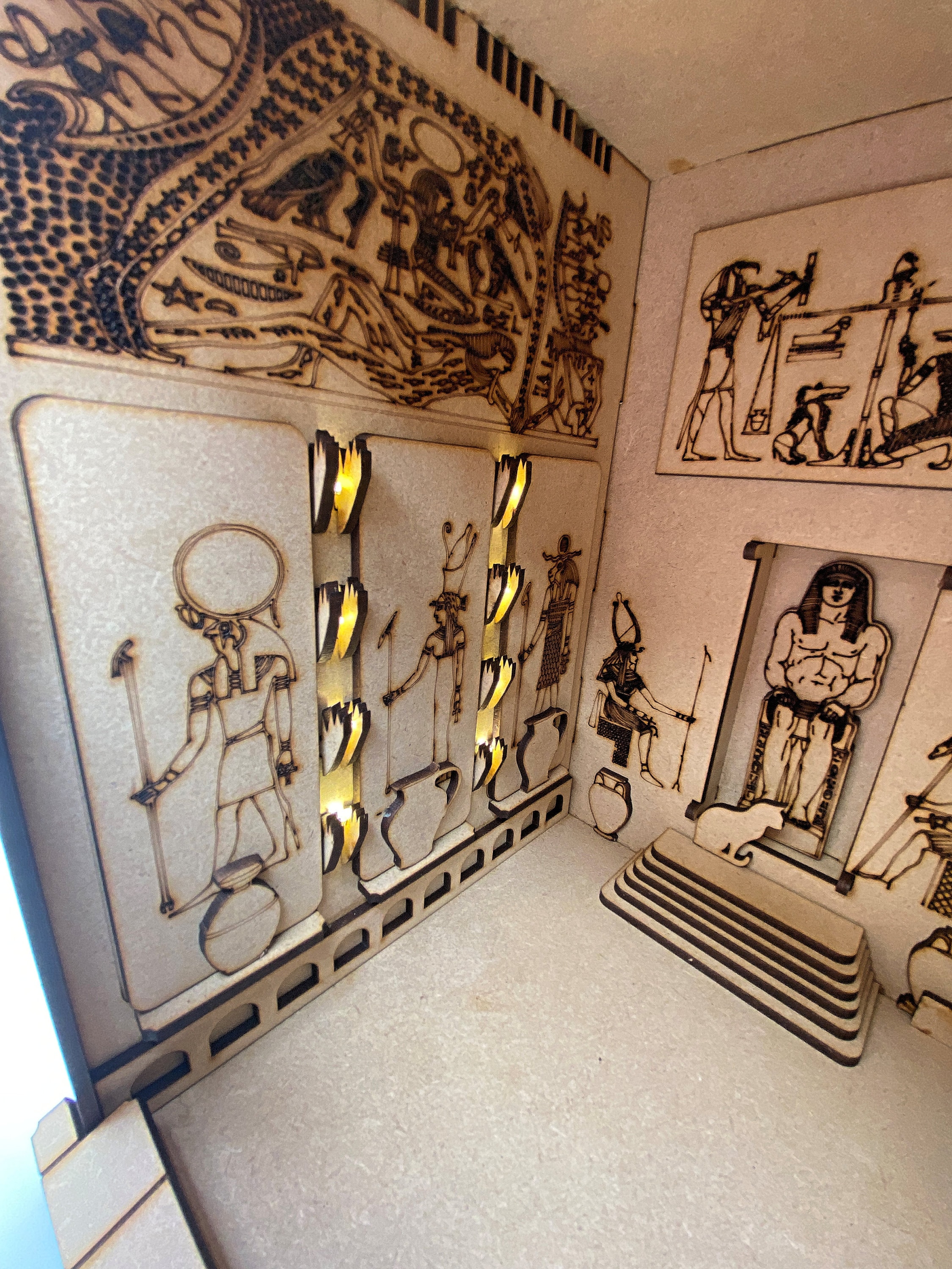 Egyptian Tomb, Pharaoh's Pyramid Sarcophagus Burial Chamber Laser Cut ...