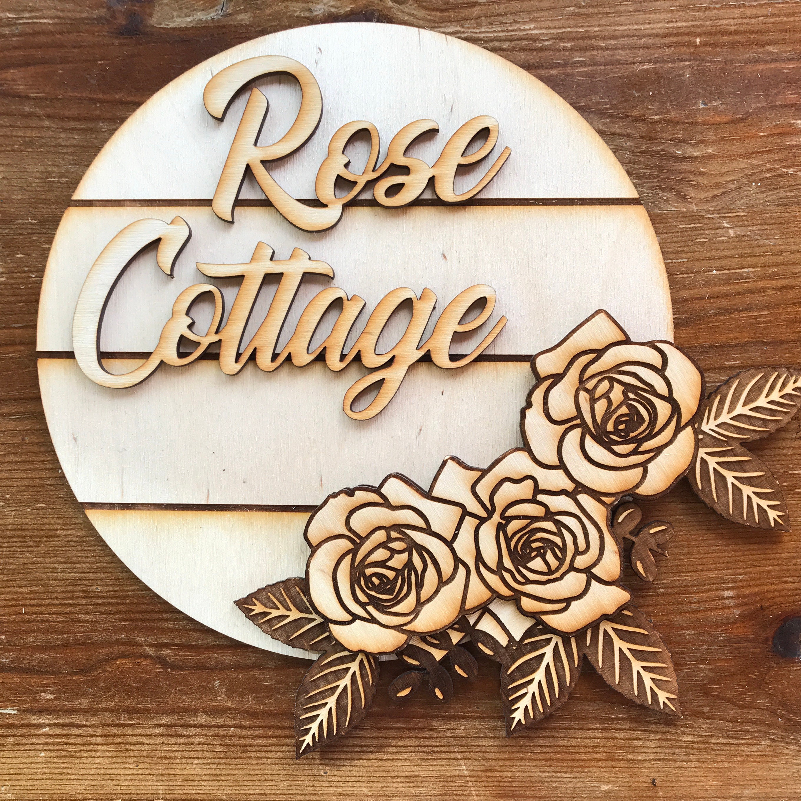 Rose/flower House Sign "rose Cottage" SVG - Glowforge / Laser Designs ...