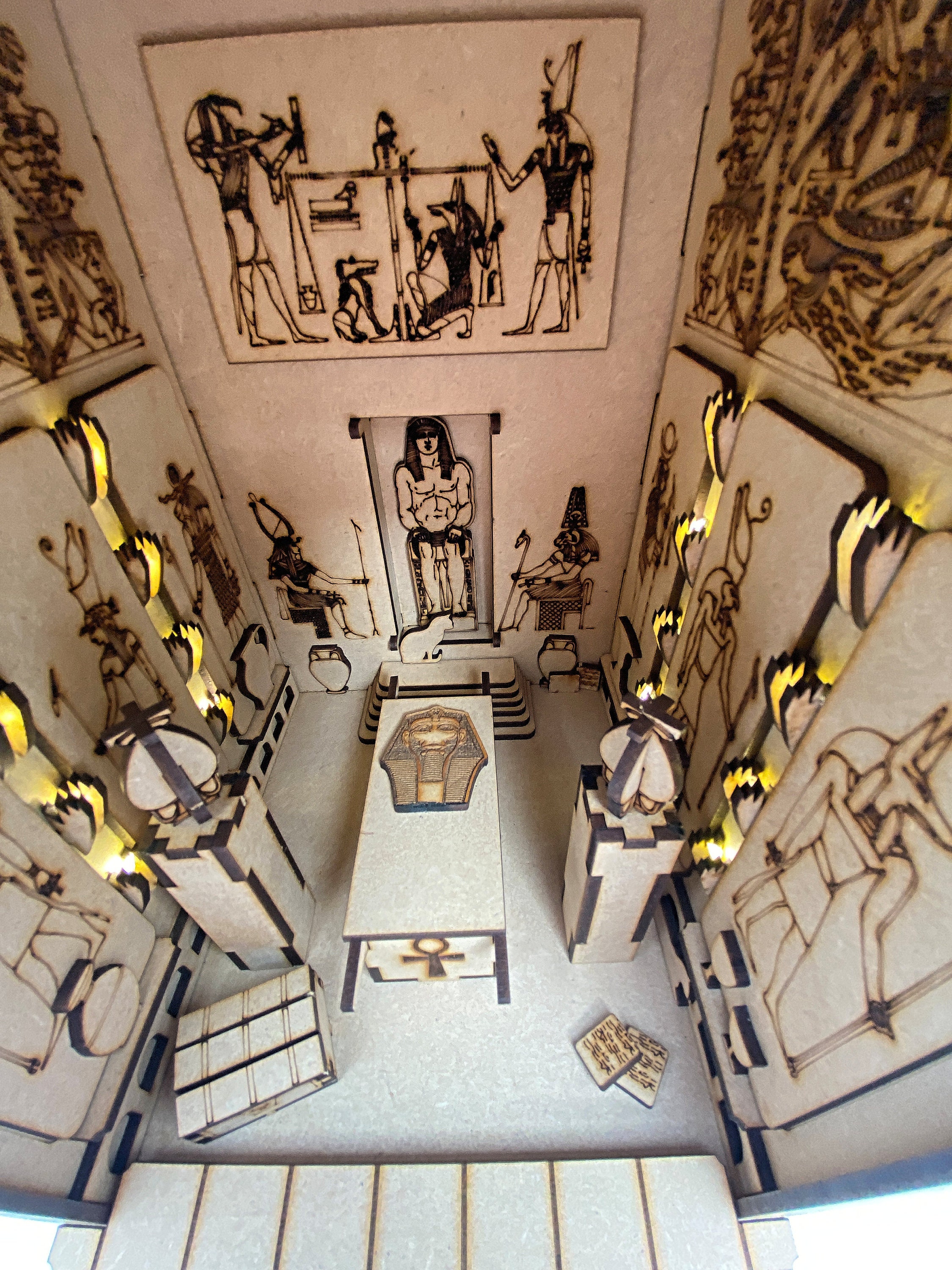 Egyptian Tomb, Pharaoh's Pyramid Sarcophagus Burial Chamber Laser Cut ...