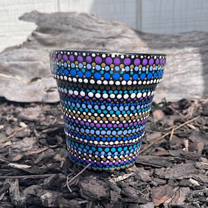 Hand Painted Dot Art Flower Pot - Etsy