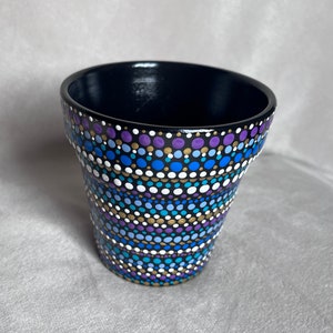 Hand Painted Dot Art Flower Pot - Etsy