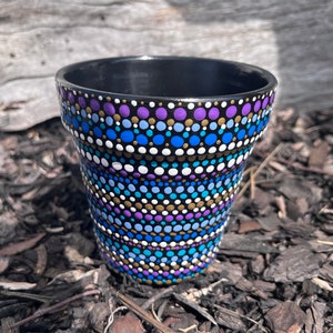 Hand Painted Dot Art Flower Pot - Etsy