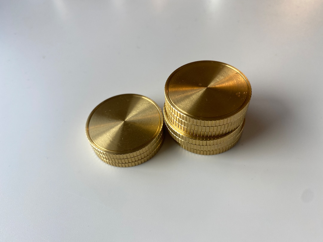 Brass Coin Blanks - 1 1/4 " X 1/8" - American Made - Reeded Edge ...