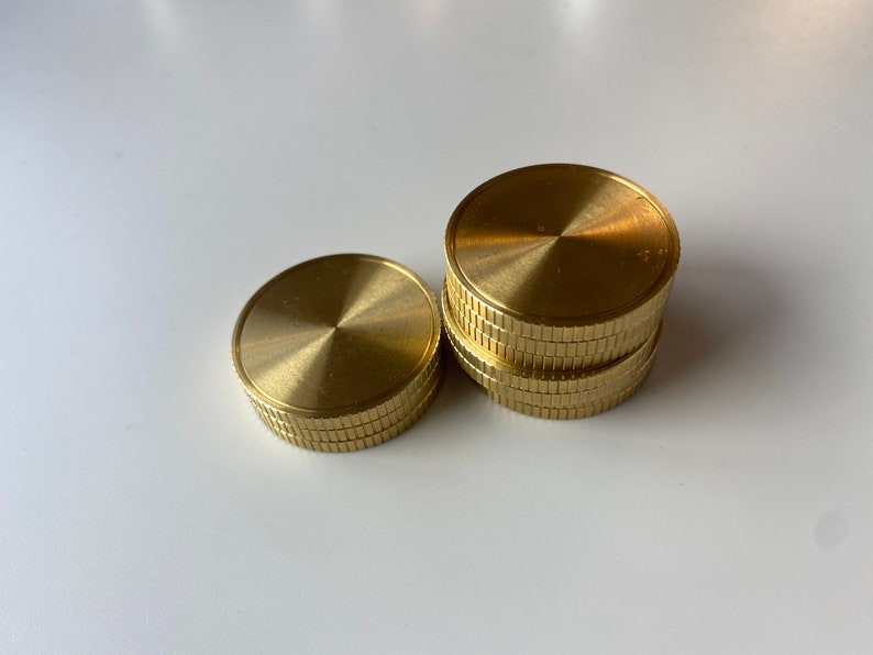 Brass Coin Blanks - 1 1/4 " X 1/8" - American Made - Reeded Edge ...