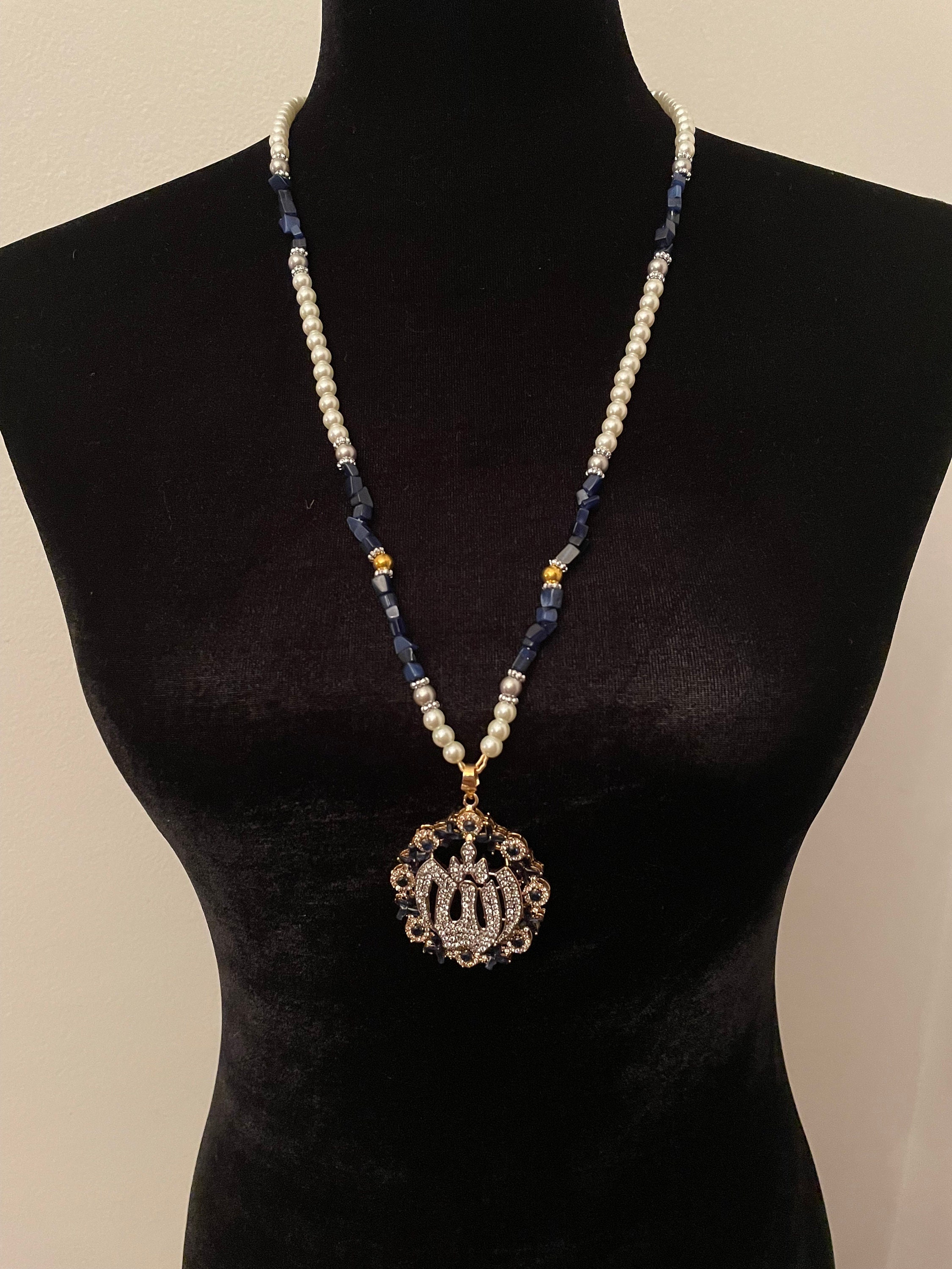 Allah Name Calligraphy Mala Necklace Pendant Indian Pakistani ...