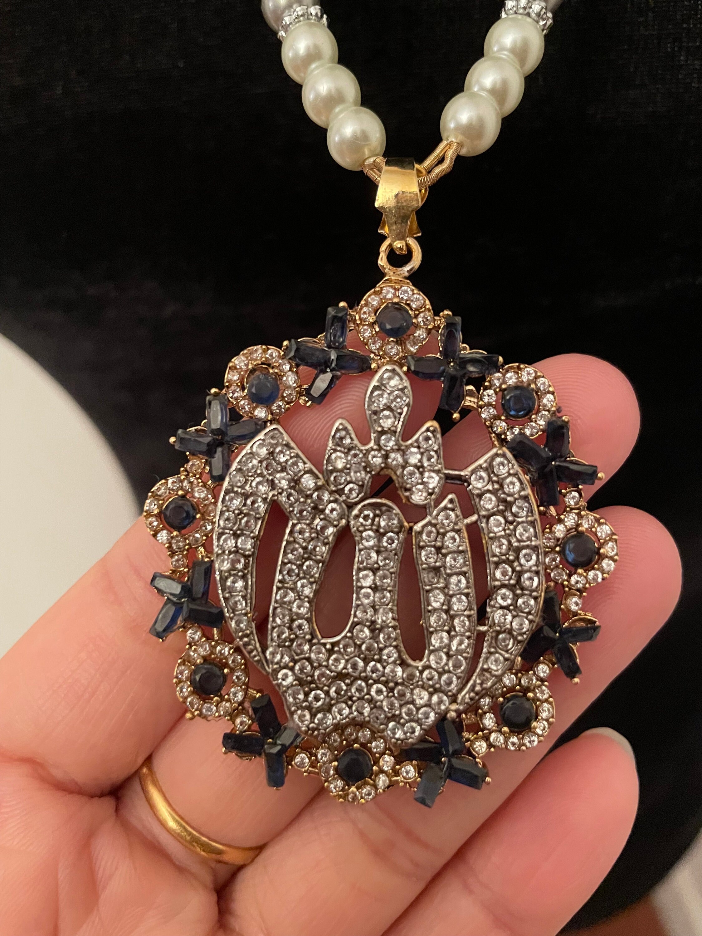 Allah Name Calligraphy Mala Necklace Pendant Indian Pakistani ...