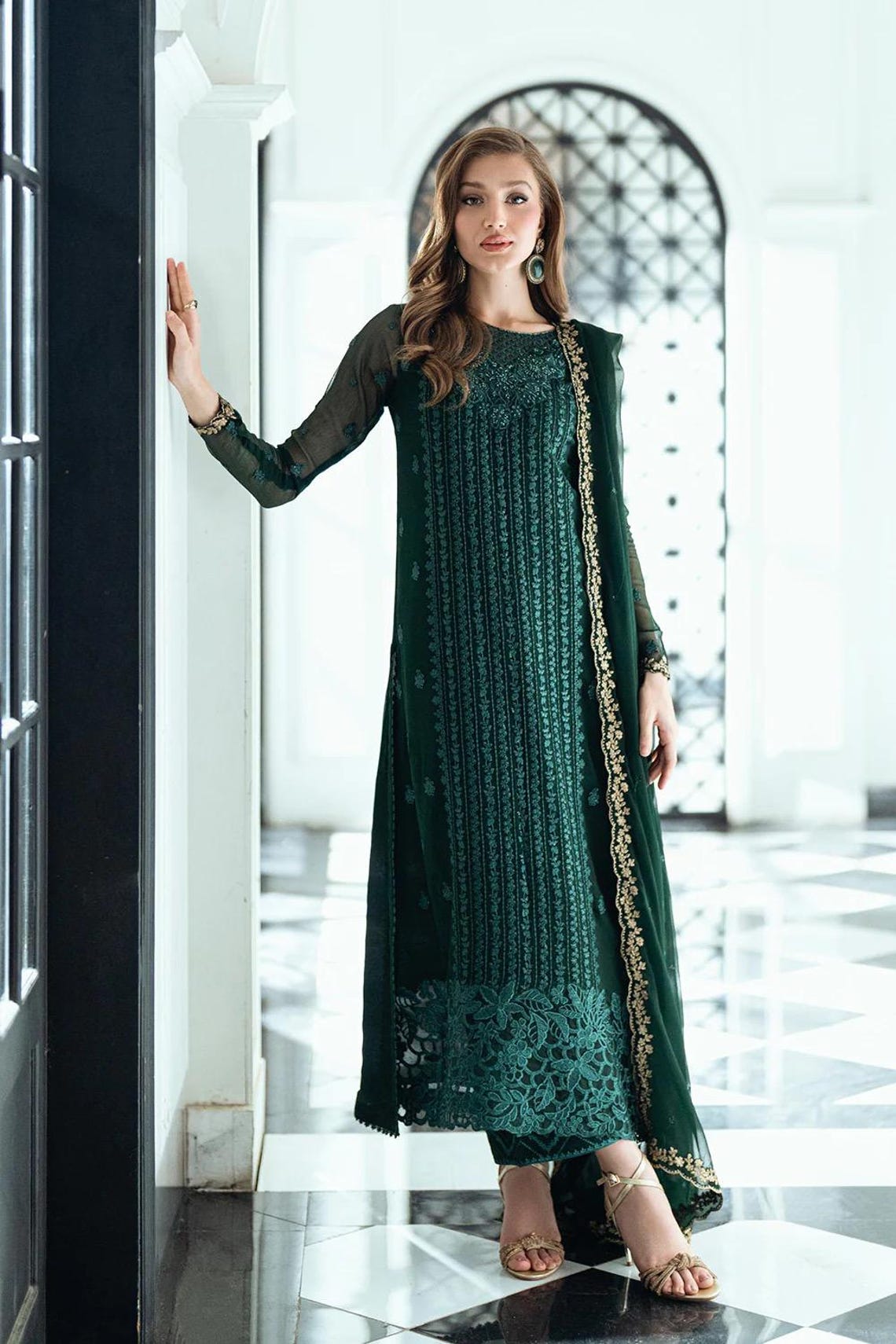 Azure Brand Original Chiffon Embroidered Dress Latest Collection 2025 ...