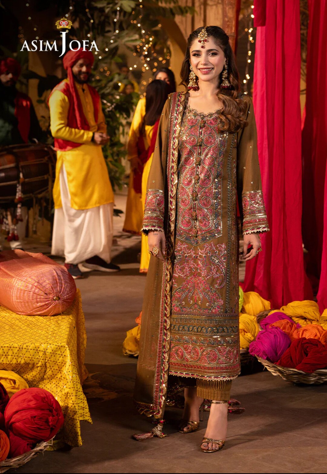 Asim Jofa Original Twisted Silk Embroidered Chamak Dhamak Collection Pakistani Designer Wear ...