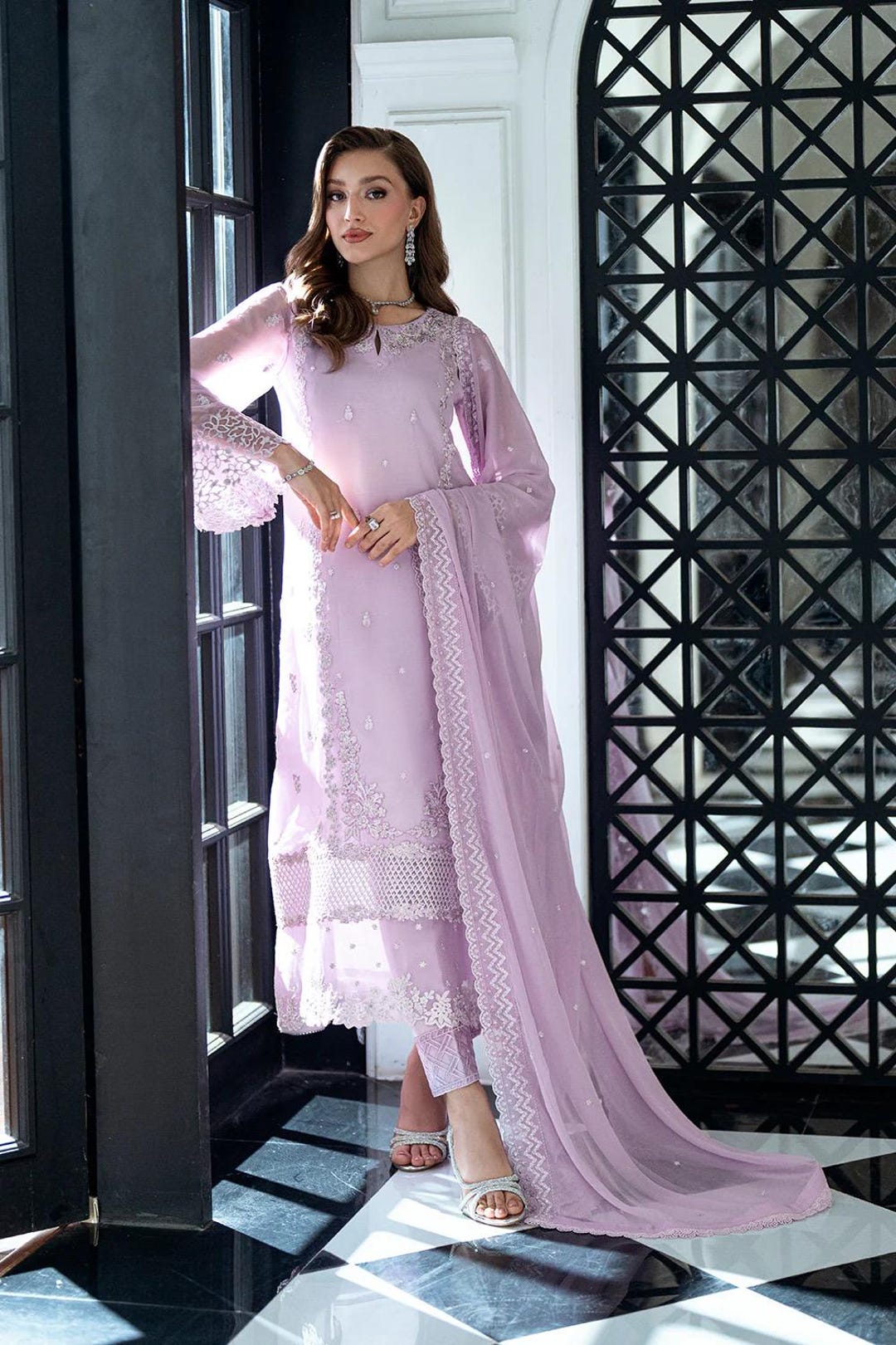 Azure Brand Original Chiffon Embroidered Dress Latest Collection 2025 ...