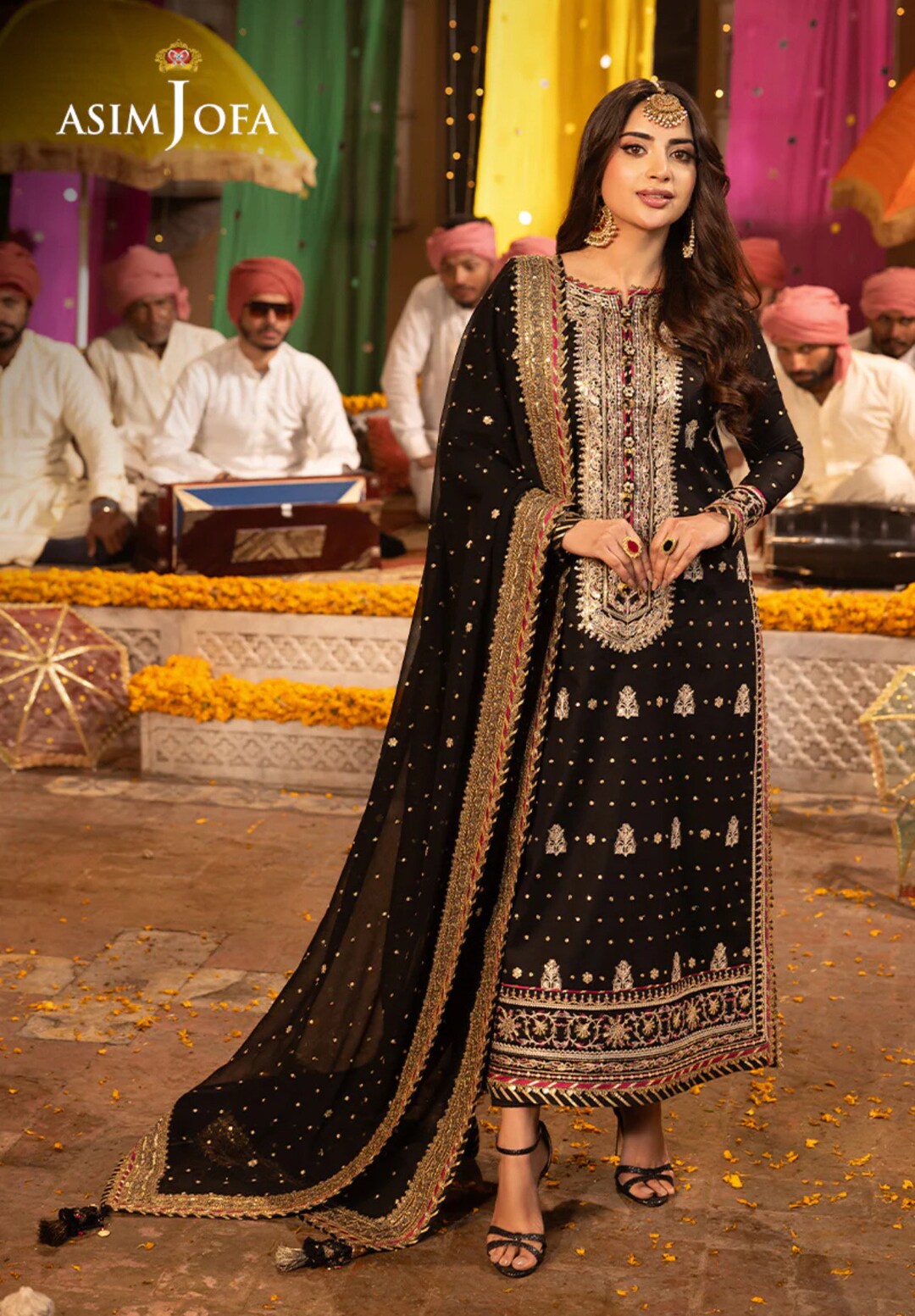 Asim Jofa Original Twisted Silk Embroidered Chamak Dhamak Collection Pakistani Designer Wear ...