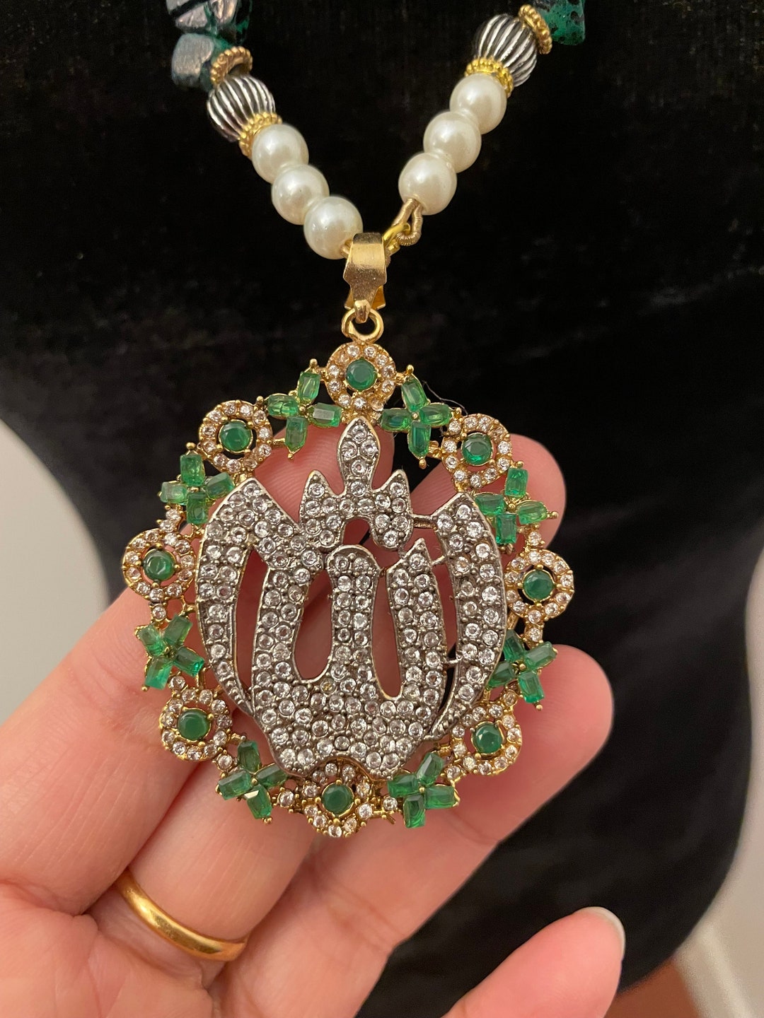 Allah Name Calligraphy Mala Necklace Pendant Indian Pakistani ...