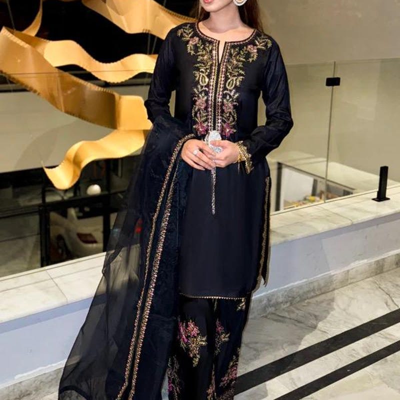 Farshi Shalwar Black - Etsy